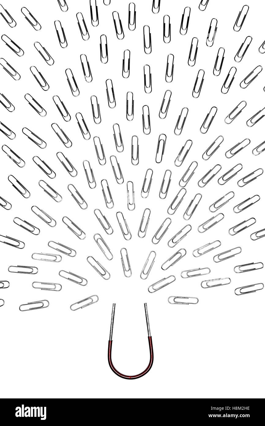 Magnet and Paper Clips Stock Photo - Alamy