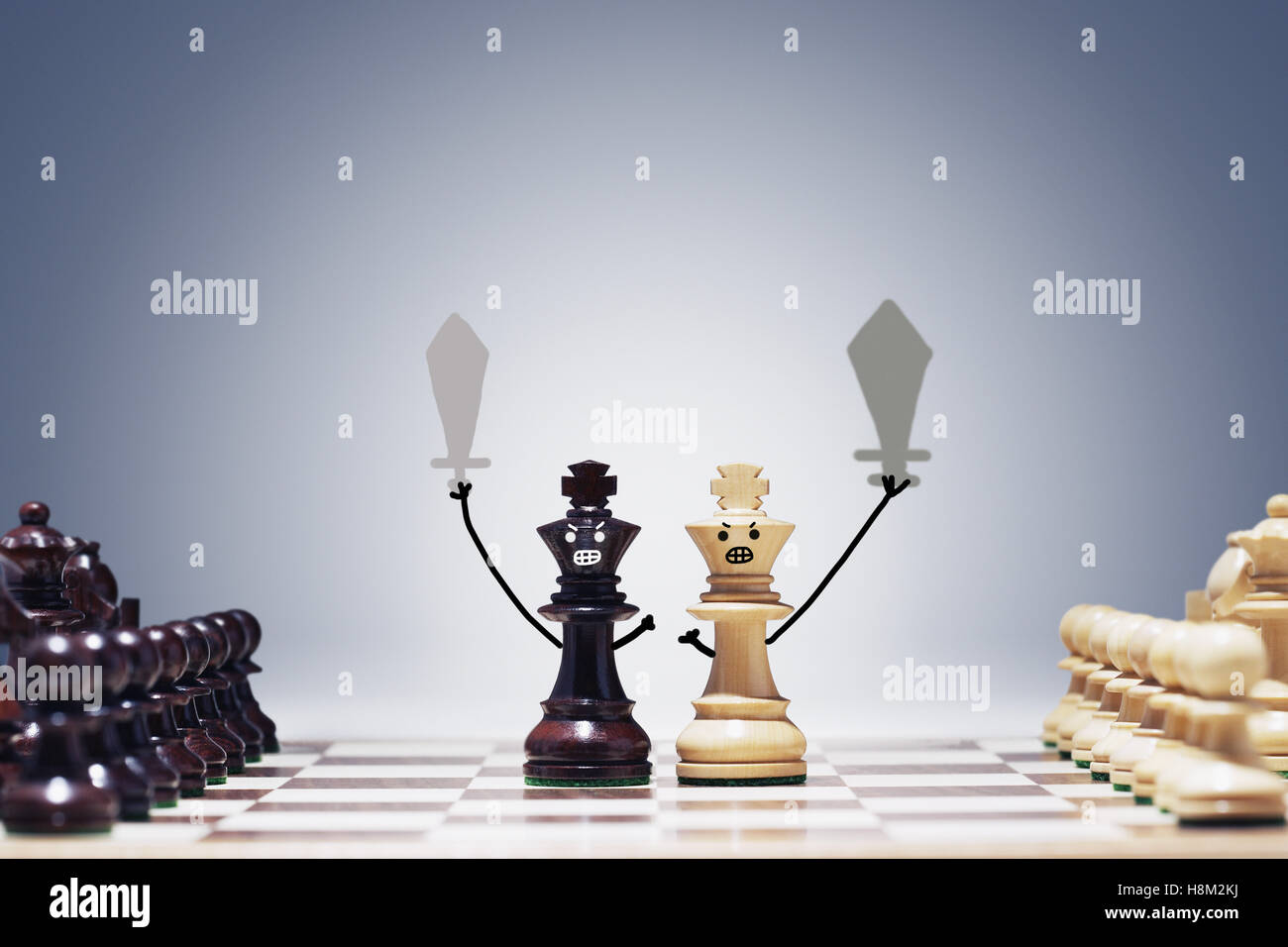 Chess game of war Stock Photo - Alamy
