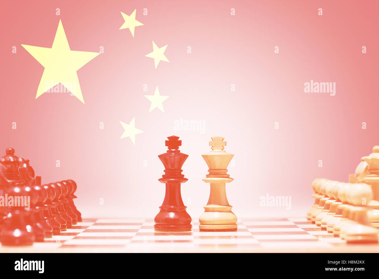 Chess pieces against Chinese Flag Stock Photo - Alamy