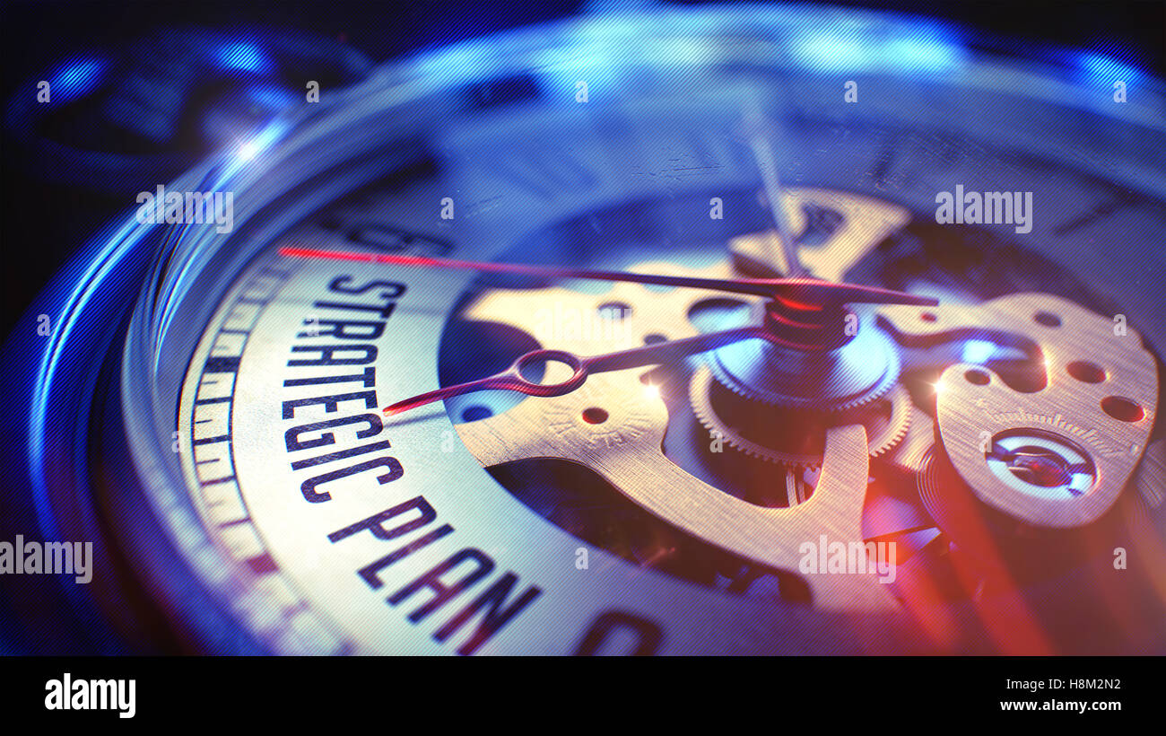 Strategic Plan - Text on Vintage Pocket Watch. 3D Render Stock Photo ...