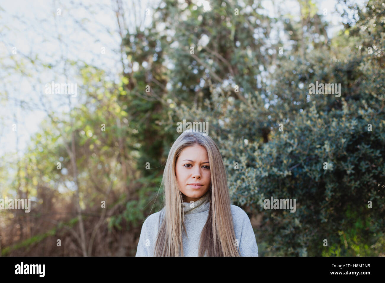 Young woman in the nature in a relaxed day Stock Photo - Alamy