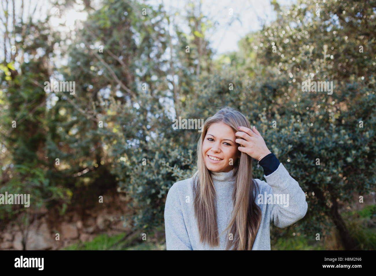Young woman in the nature in a relaxed day Stock Photo - Alamy