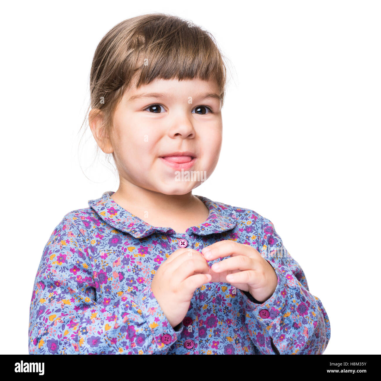 Emotional portrait of little girl Stock Photo - Alamy