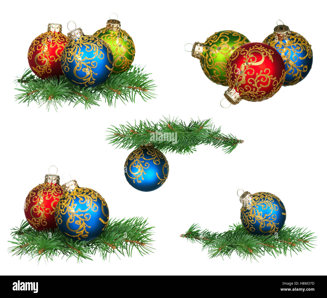 Christmas border red baubles Cut Out Stock Images & Pictures - Alamy
