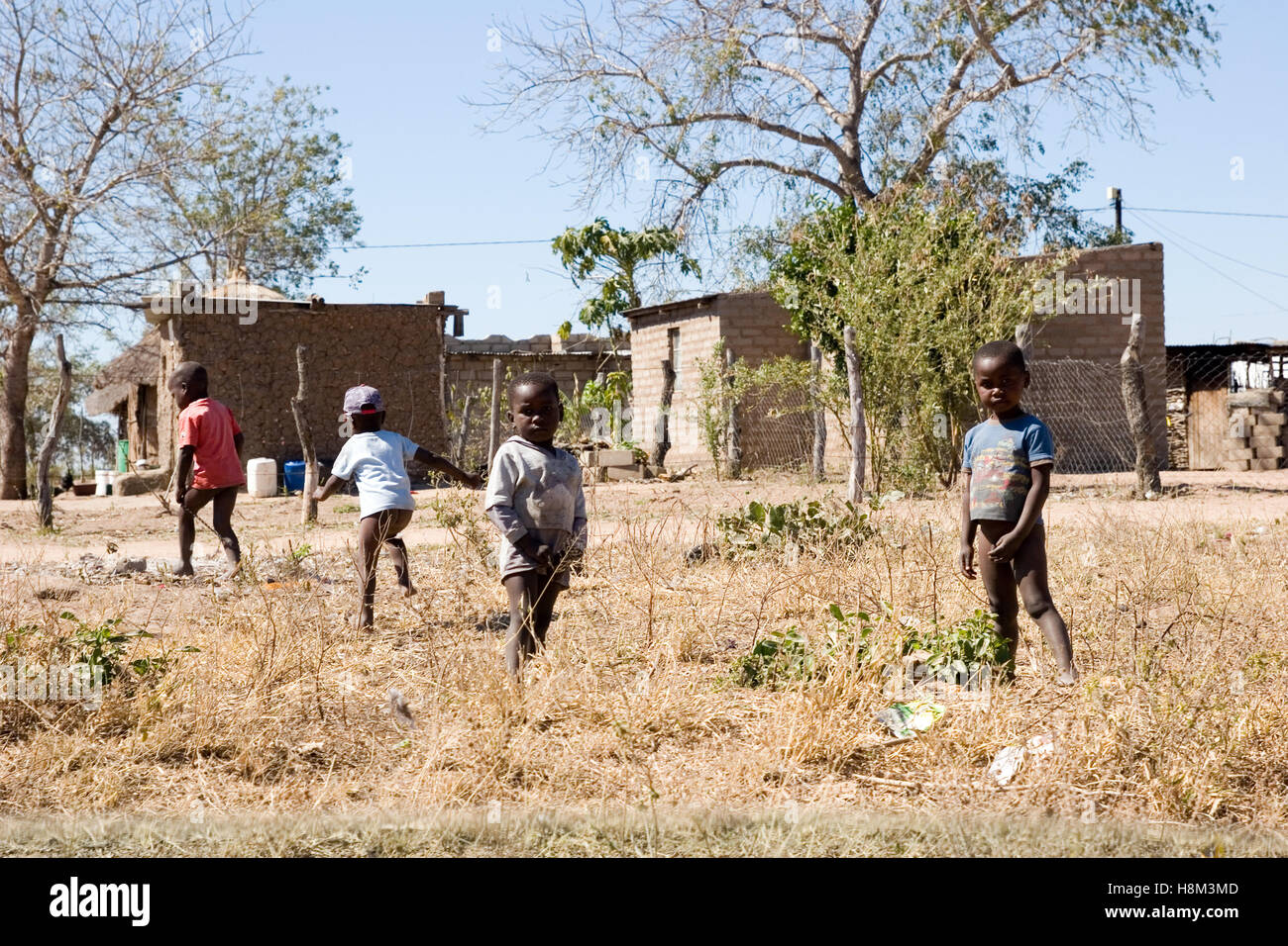 children in a south african village Stock Photo - Alamy