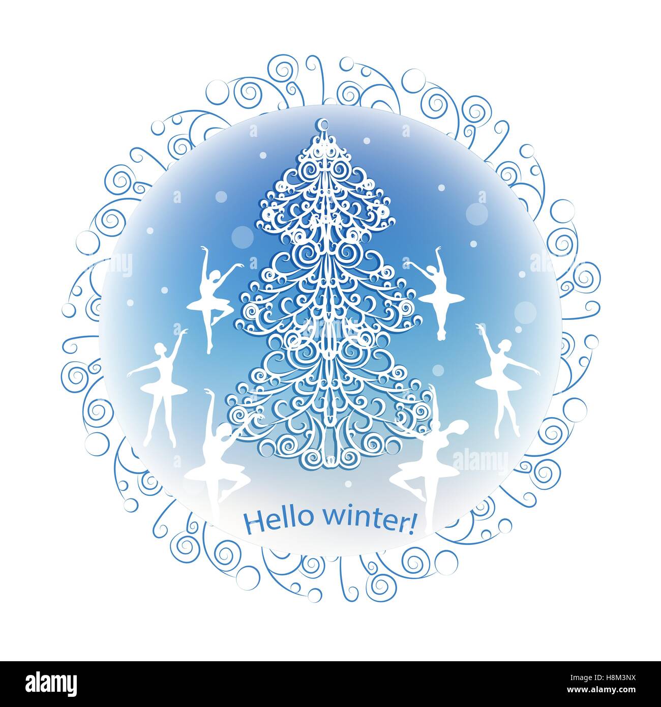 Vintage winter greeting card Stock Vector Image & Art - Alamy
