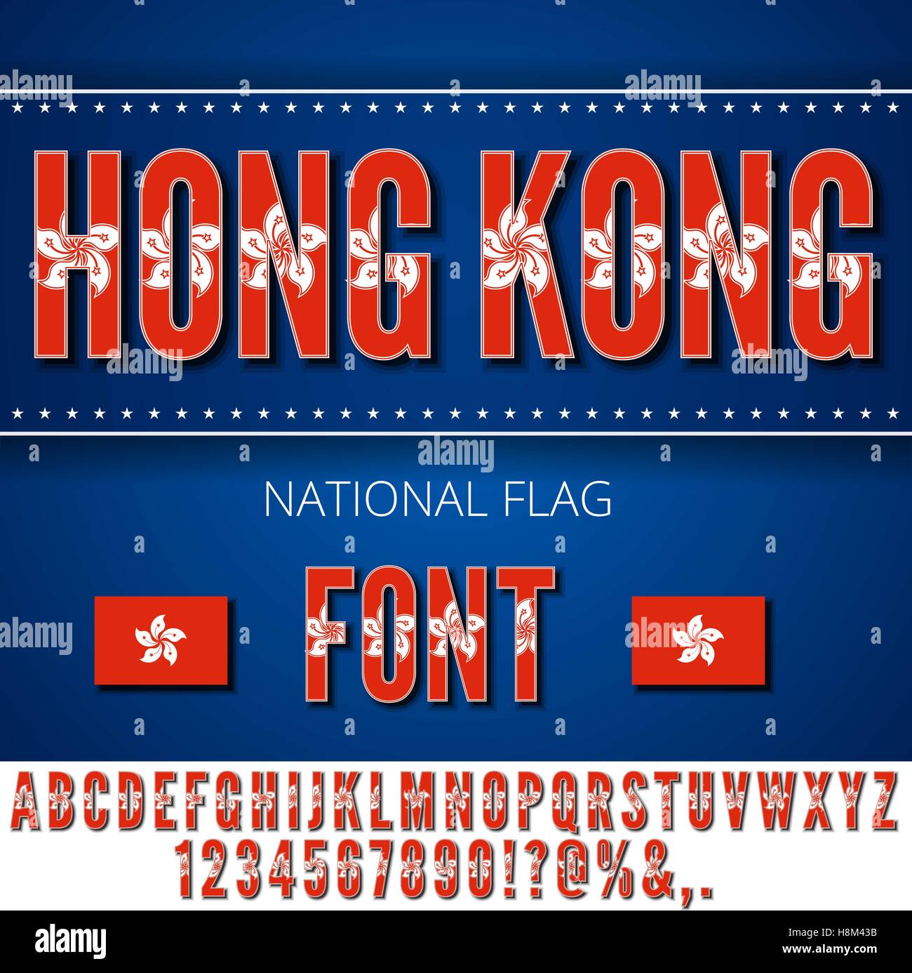 Hong kong font national flag country Stock Vector Images - Alamy