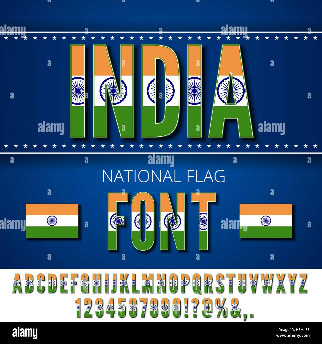 India Flag Font Stock Vector Image & Art - Alamy