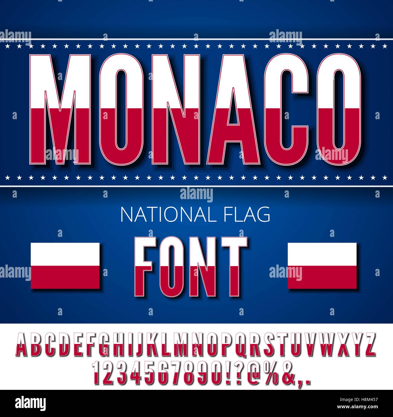 Monaco Flag Font Stock Vector Image & Art - Alamy