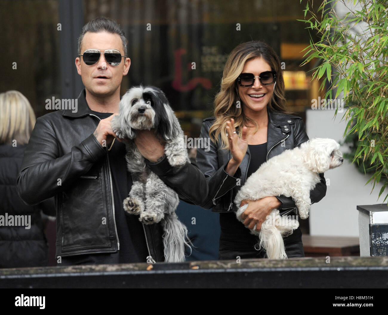 Singer Robbie Williams And His Wife Ayda Field Leave After He Appeared