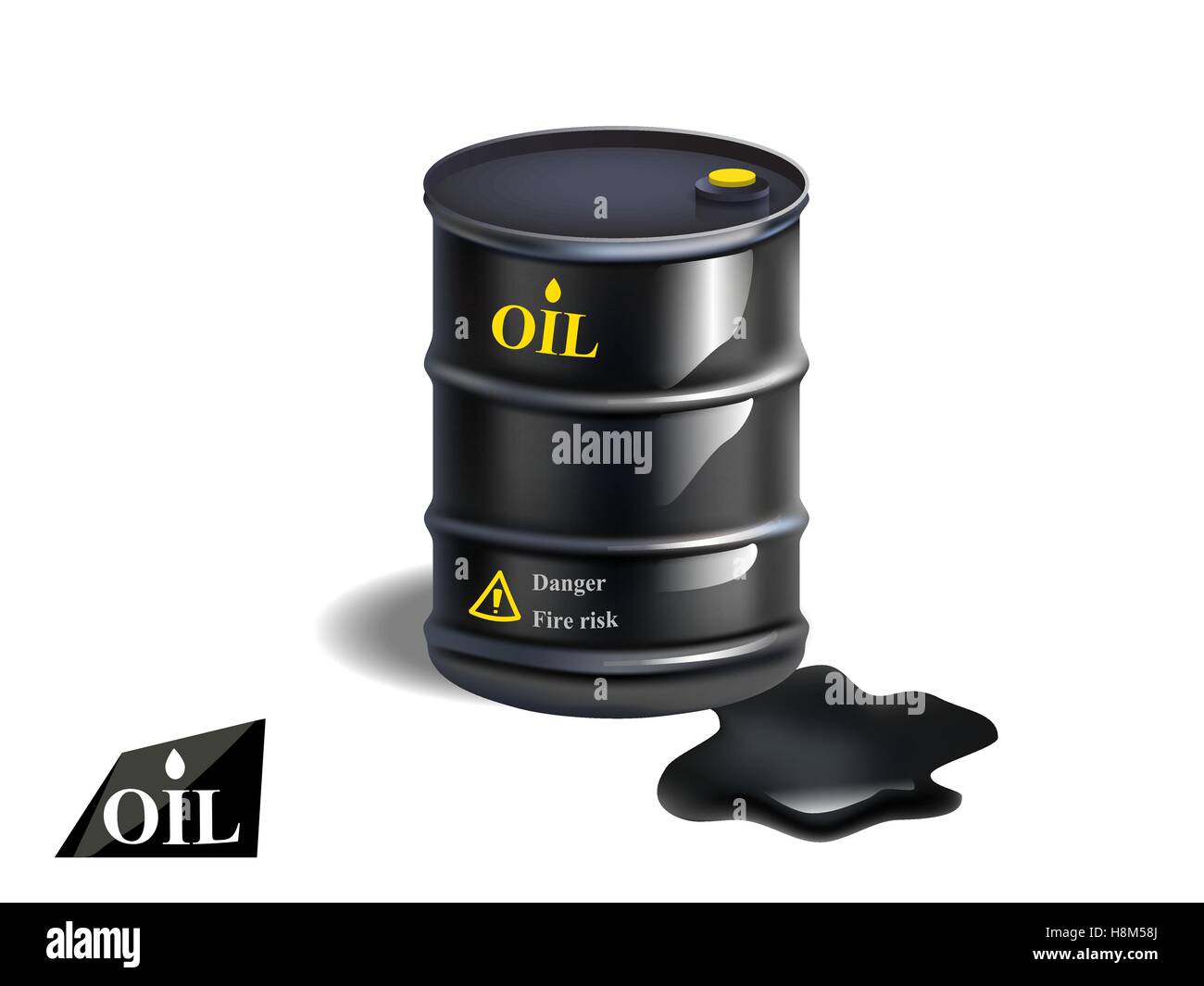 Vector realistic black metal oil barrel Stock Vector Image & Art - Alamy
