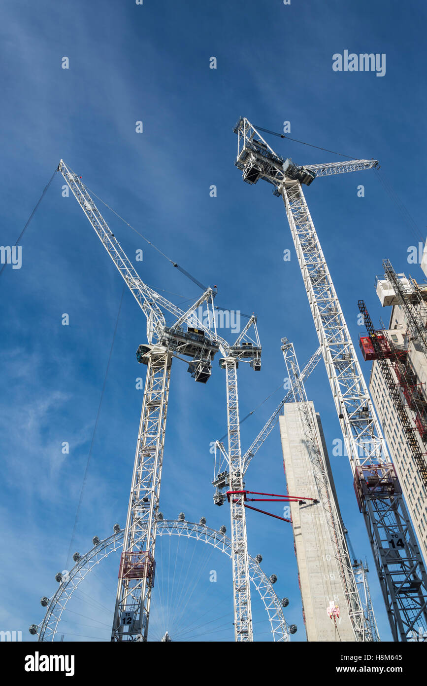 Cranes at the South Bank, London, UK Stock Photo - Alamy