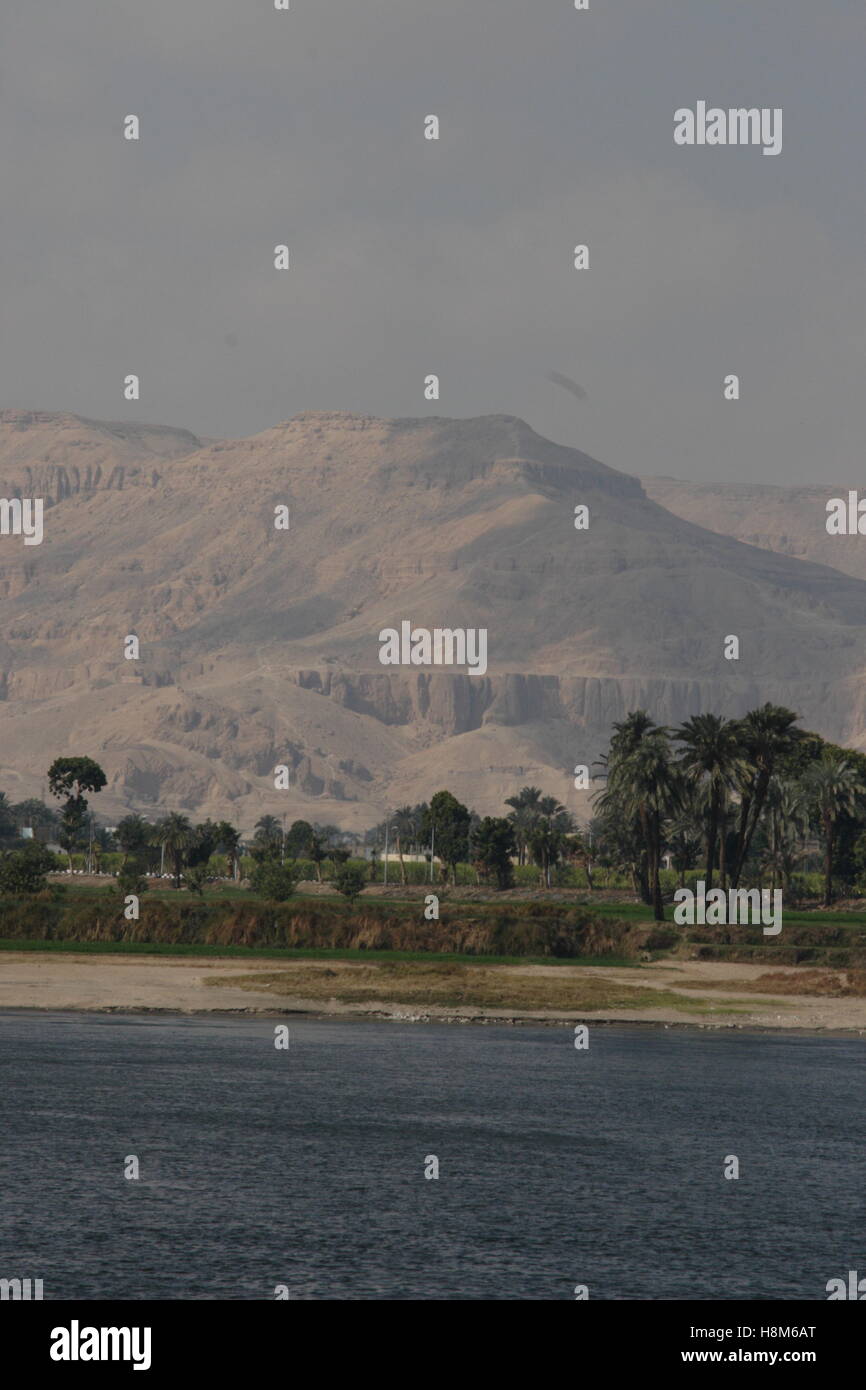 General View of the Nile with mountains Stock Photo - Alamy