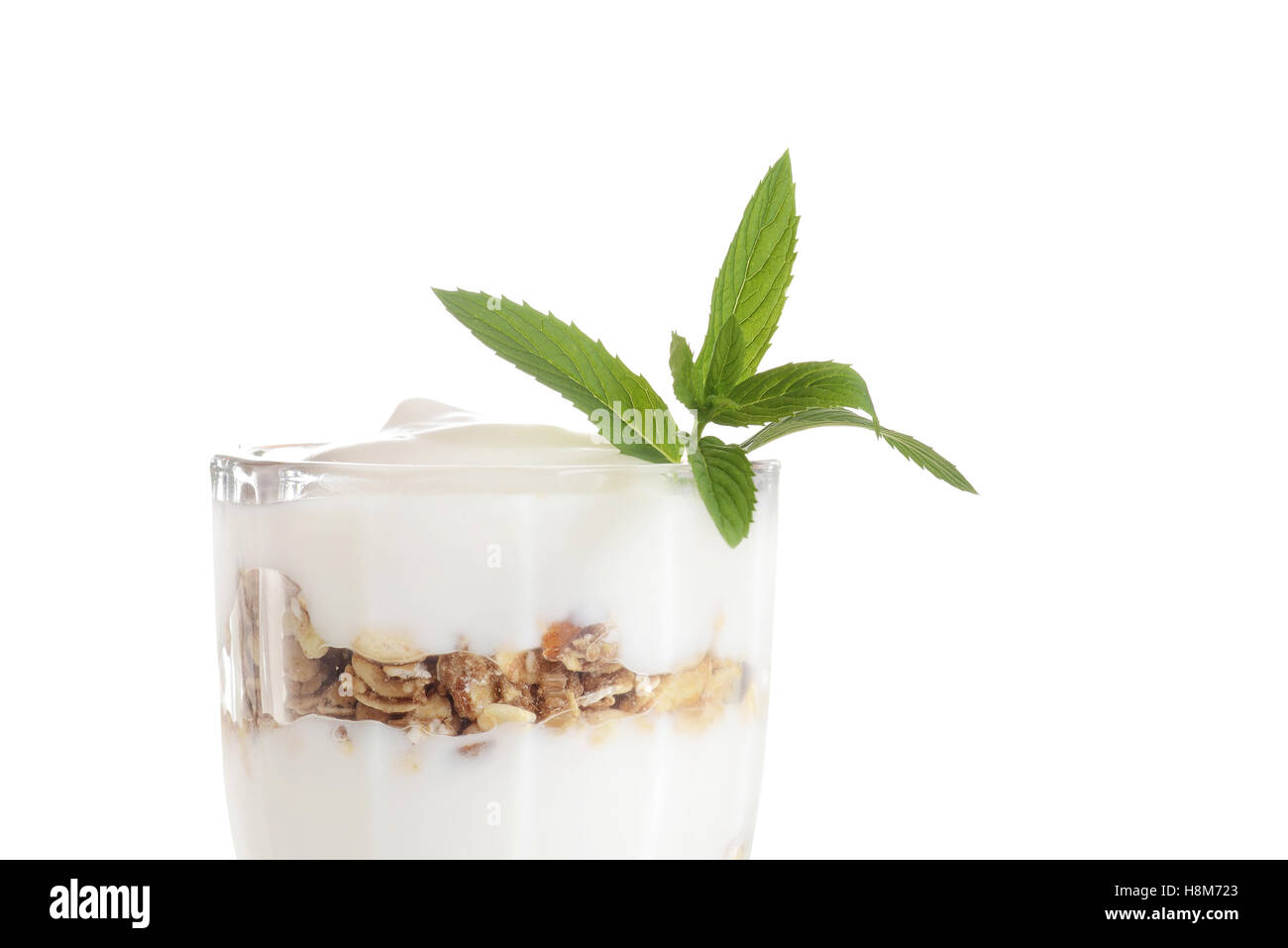 closeup isolated vanilla parfait with granola Stock Photo - Alamy