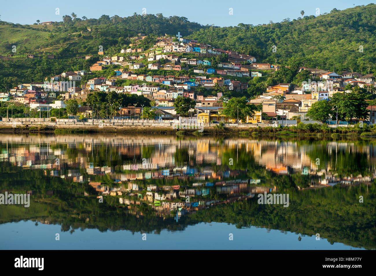 Scenic postcard view of the colorful town of São Félix, divided by the ...