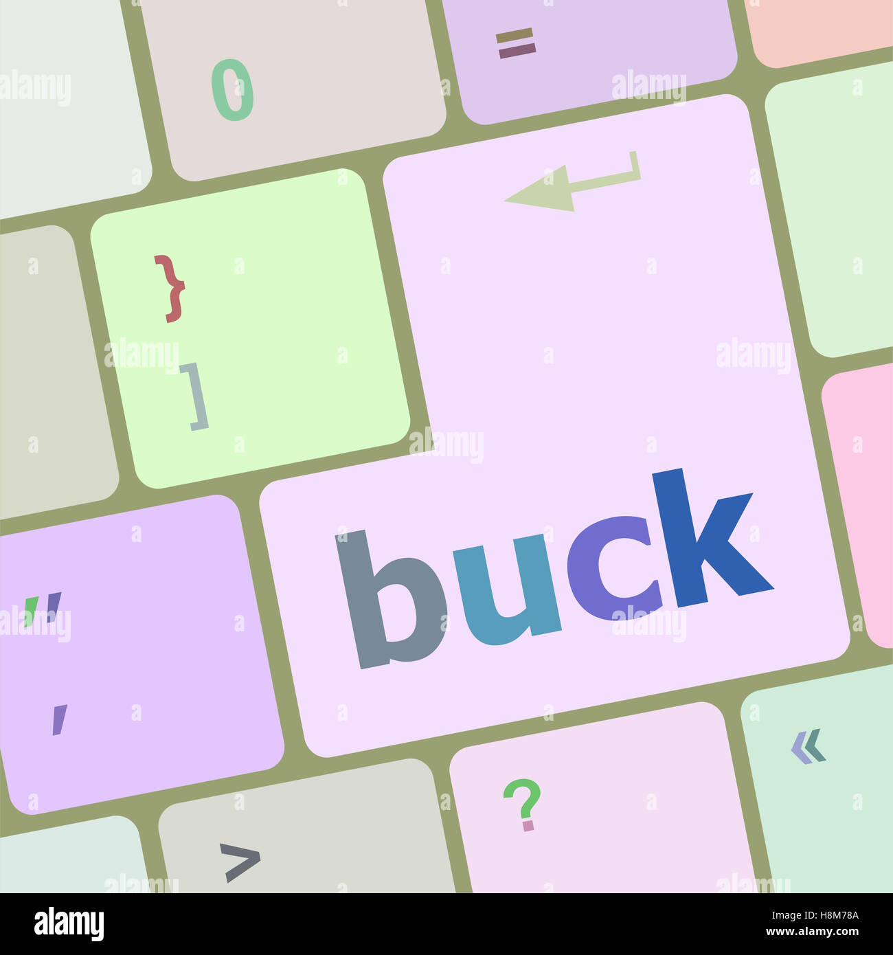 button with buck word on computer keyboard keys Stock Photo - Alamy