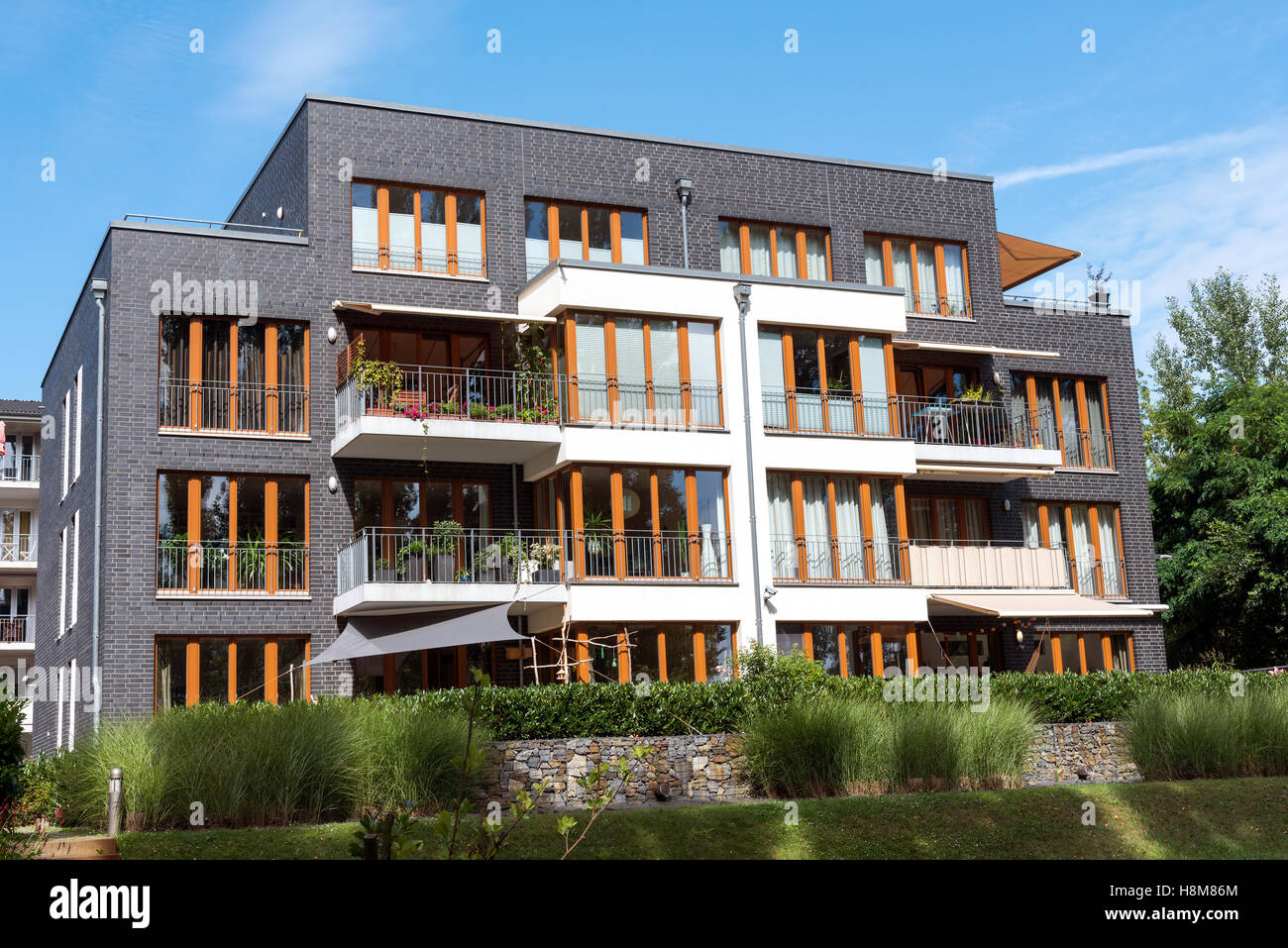 Modern grey townhouse seen in Berlin, Germany Stock Photo - Alamy