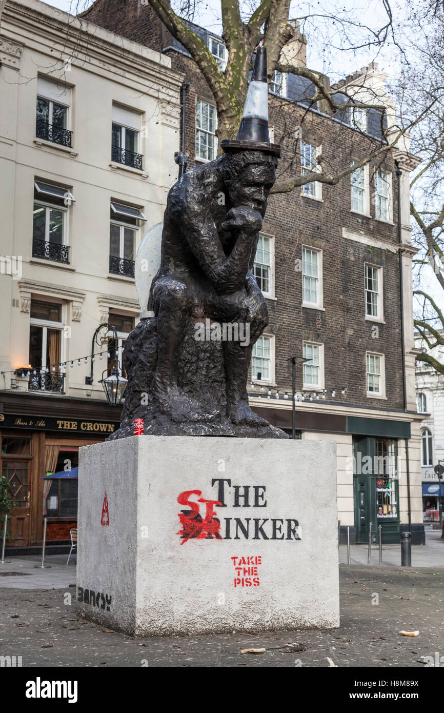 Banksy statue hi-res stock photography and images - Alamy