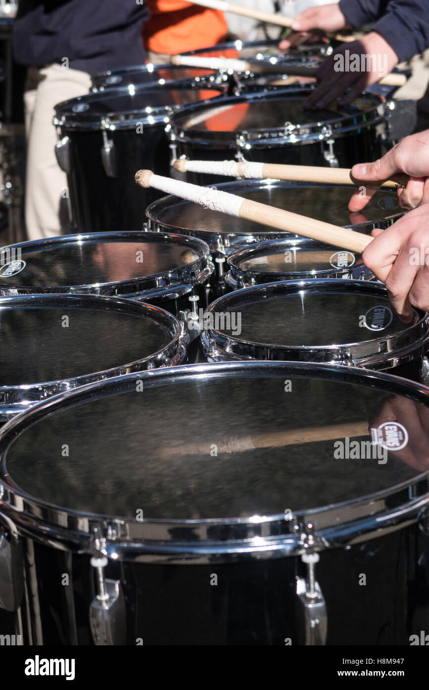 Drummer Playing Snare Drums Stock Photo - Alamy