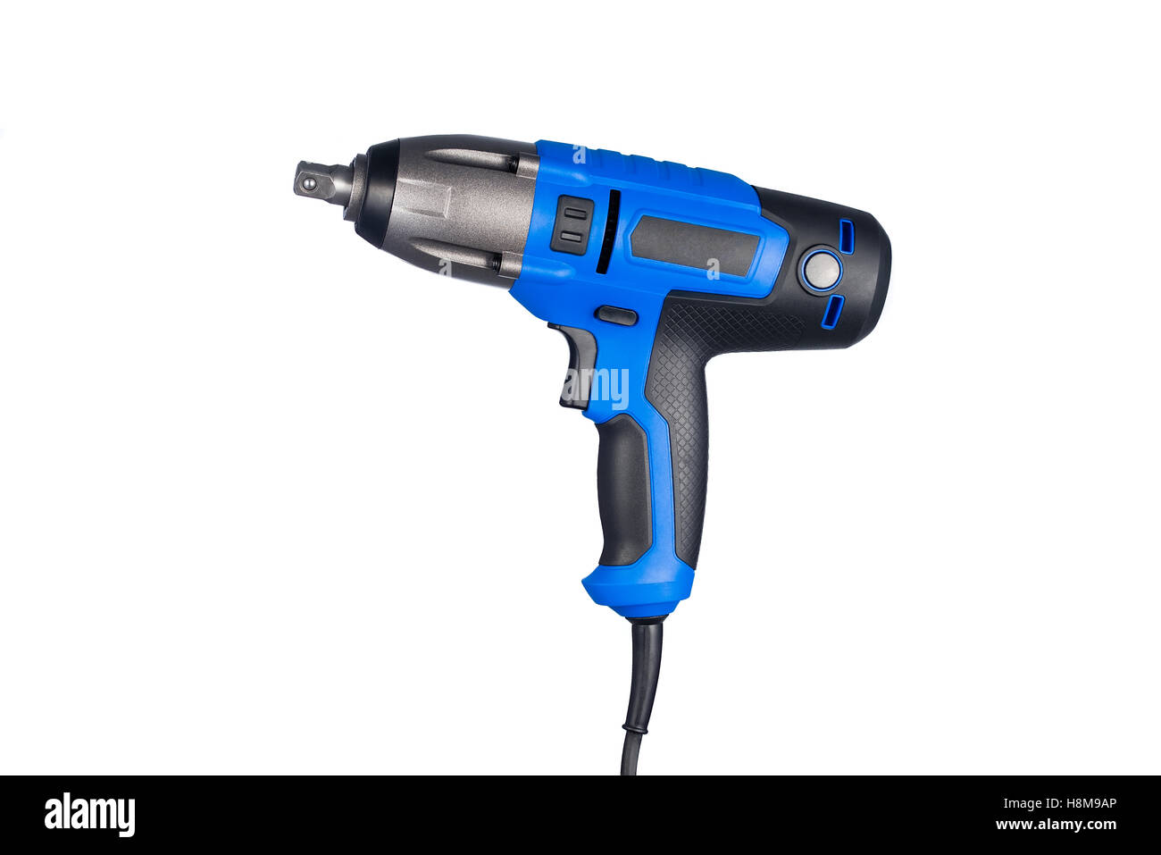Blue impact gun isolated on white background Stock Photo - Alamy
