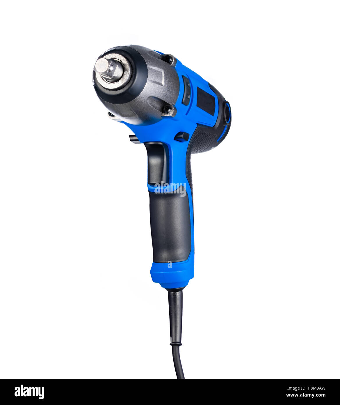 Blue impact gun isolated on white background Stock Photo - Alamy