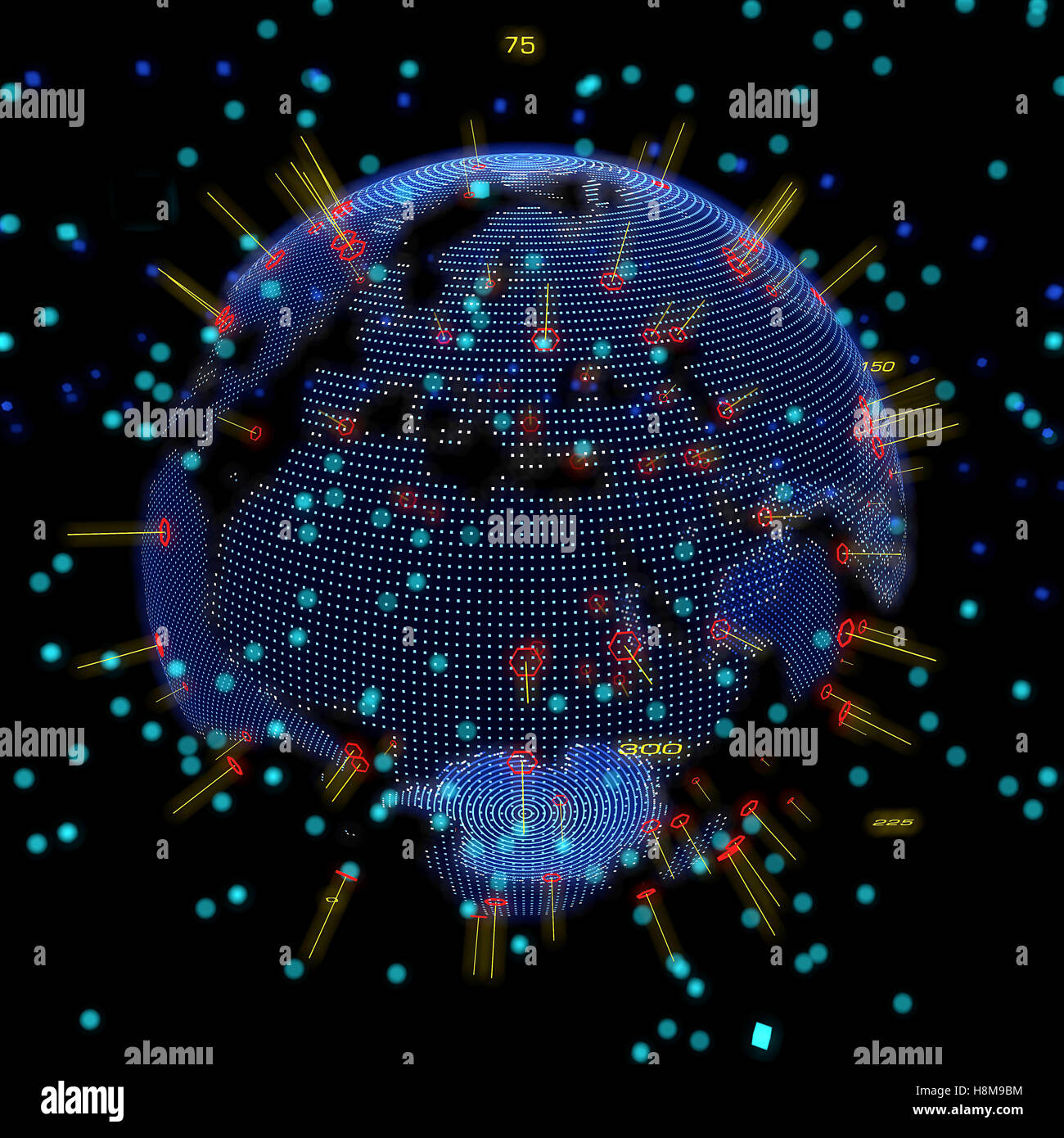 World particle map hi-res stock photography and images - Alamy