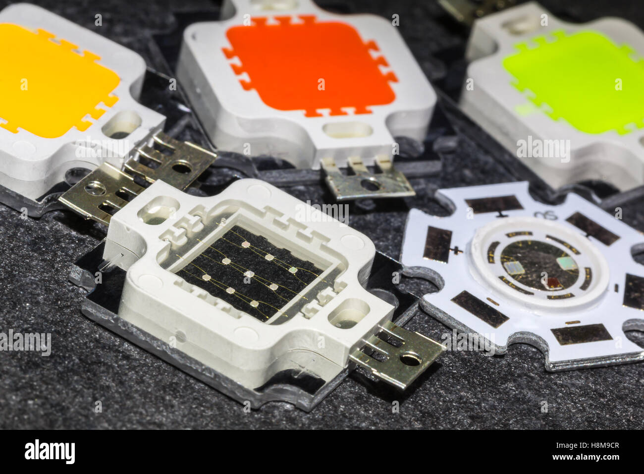 four powerful color 10W LED chips cooled solid aluminum and a smaller ...