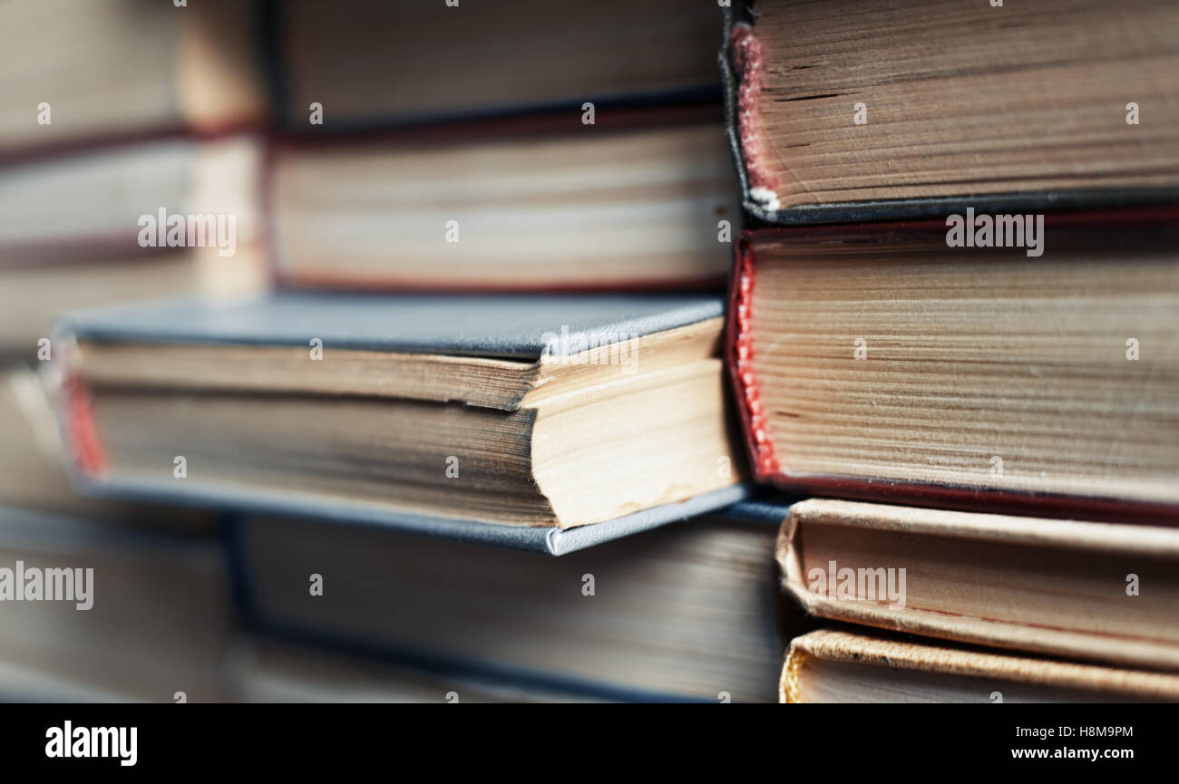 Stack of old worn books Stock Photo - Alamy