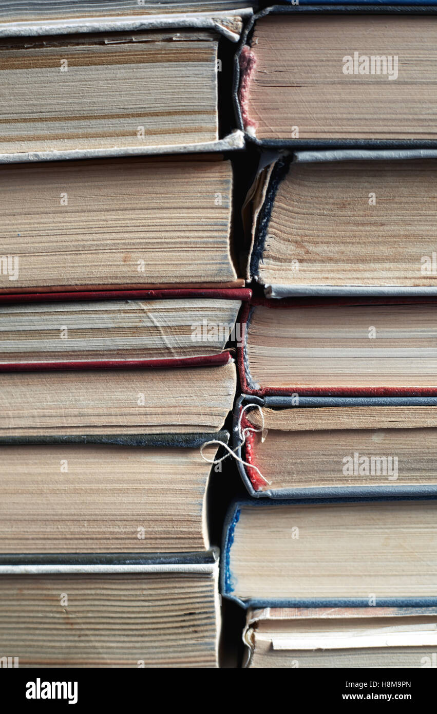 Stack of old worn books Stock Photo - Alamy