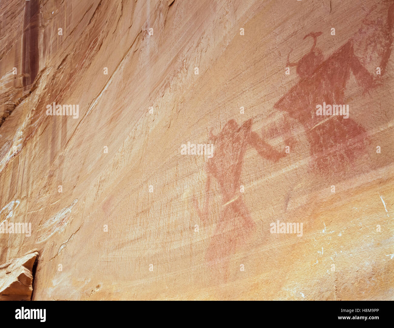 pictographs on a sandstone cliff in calf creek canyon near boulder ...
