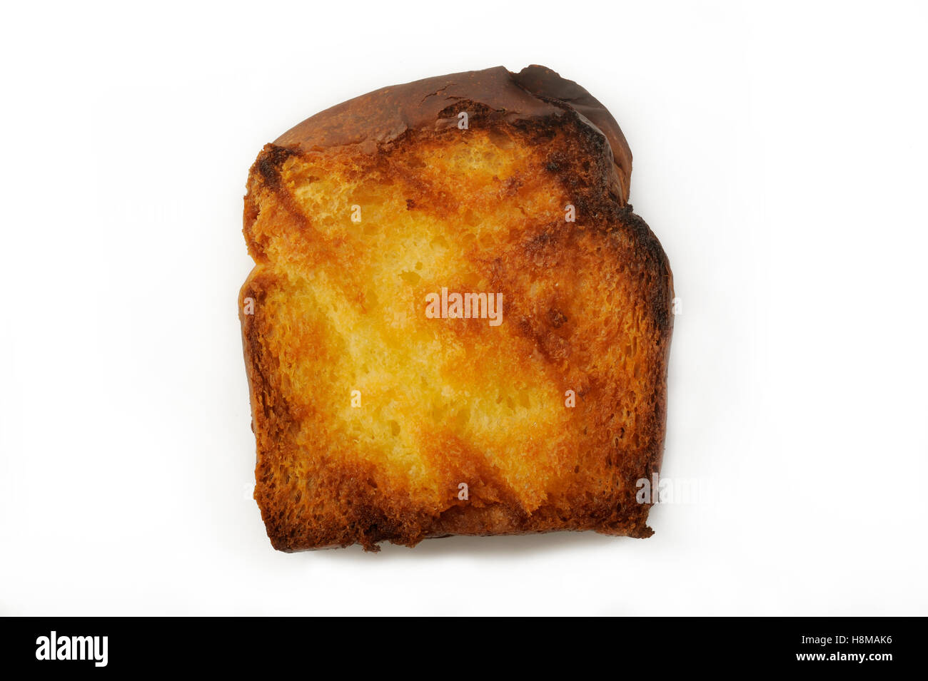 Burnt toast isolated on white background Stock Photo - Alamy