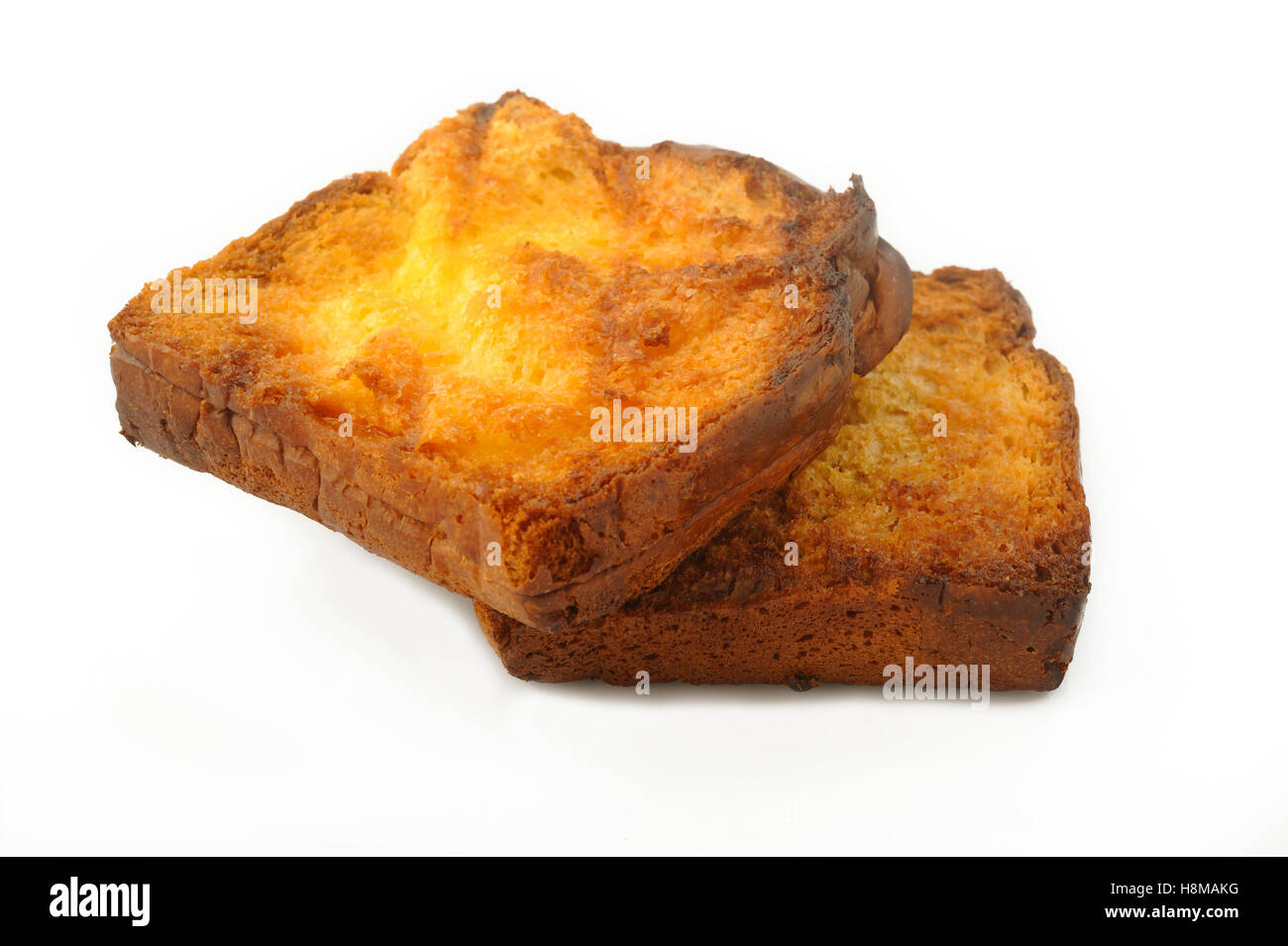 Burnt toast isolated on white background Stock Photo - Alamy