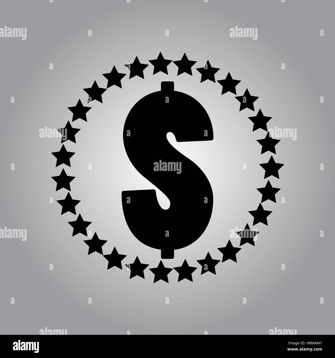 Dollar Stars icon. Vector style is flat iconic symbol with rounded ...