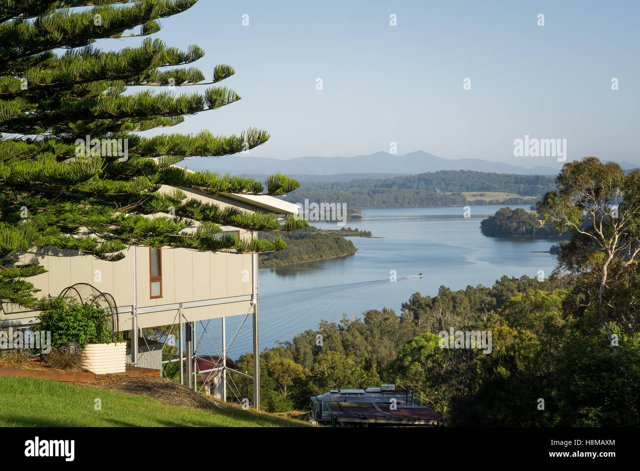 Beautiful Tuross Lake viewed from the town of Tuross Head on the South ...