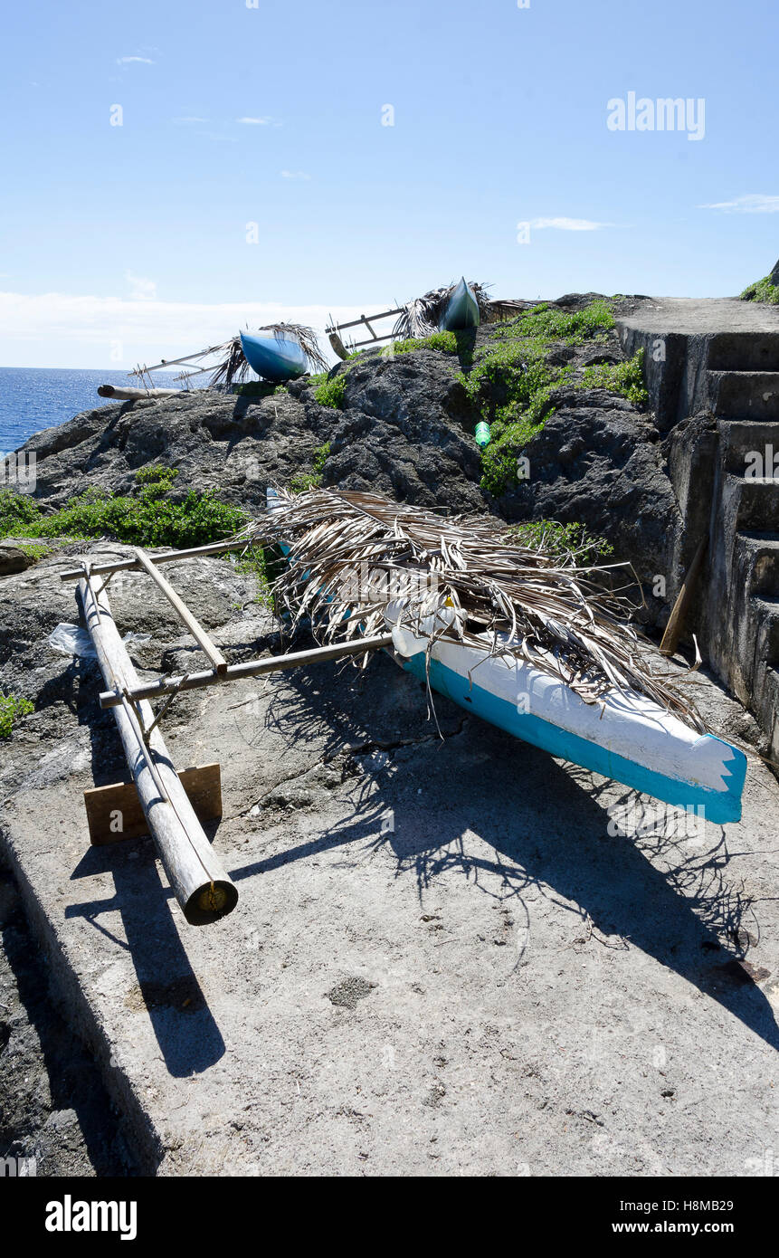 Polynesian Outrigger Canoe, Uluvehu, Niue, South Pacific, Oceania Stock ...