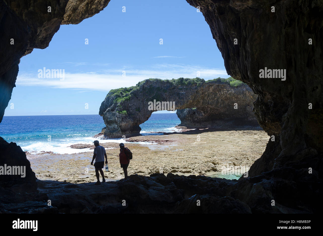 Cave and natural arch, Talava, Niue, South Pacific, Oceania Stock Photo ...