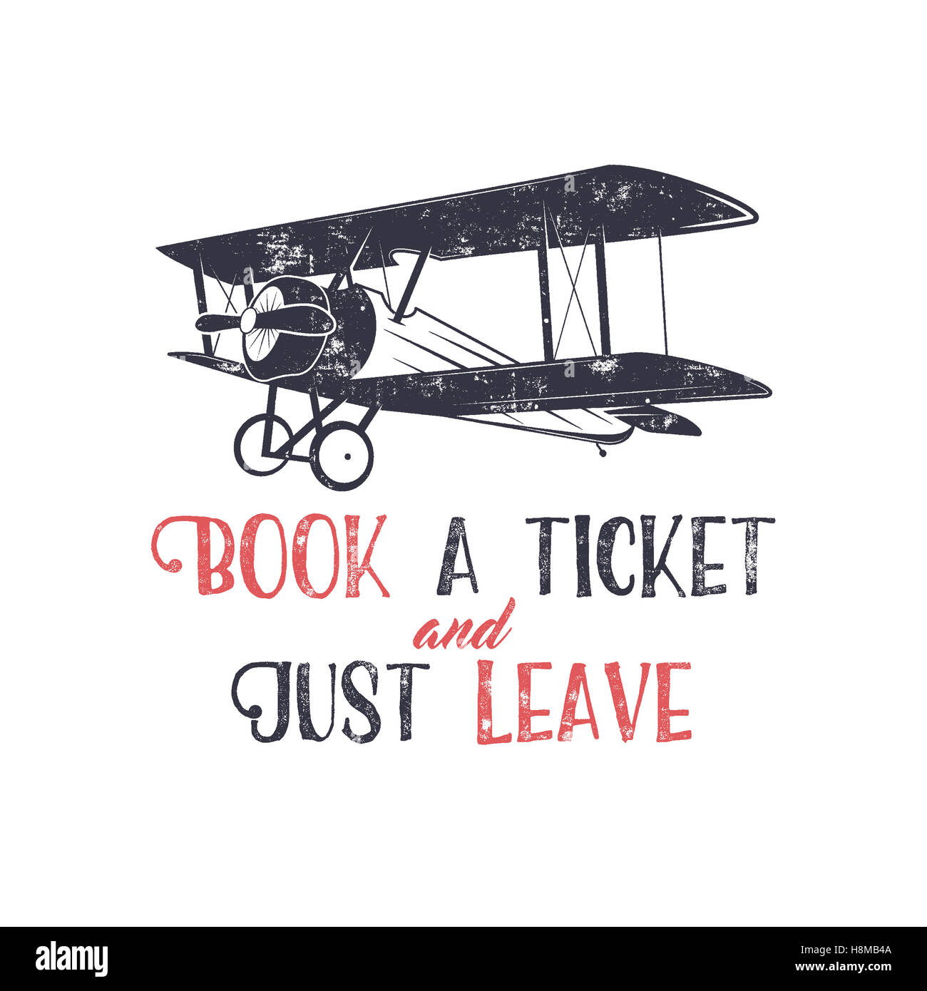 Vintage airplane typography poster. Lettering and old biplane symbol ...