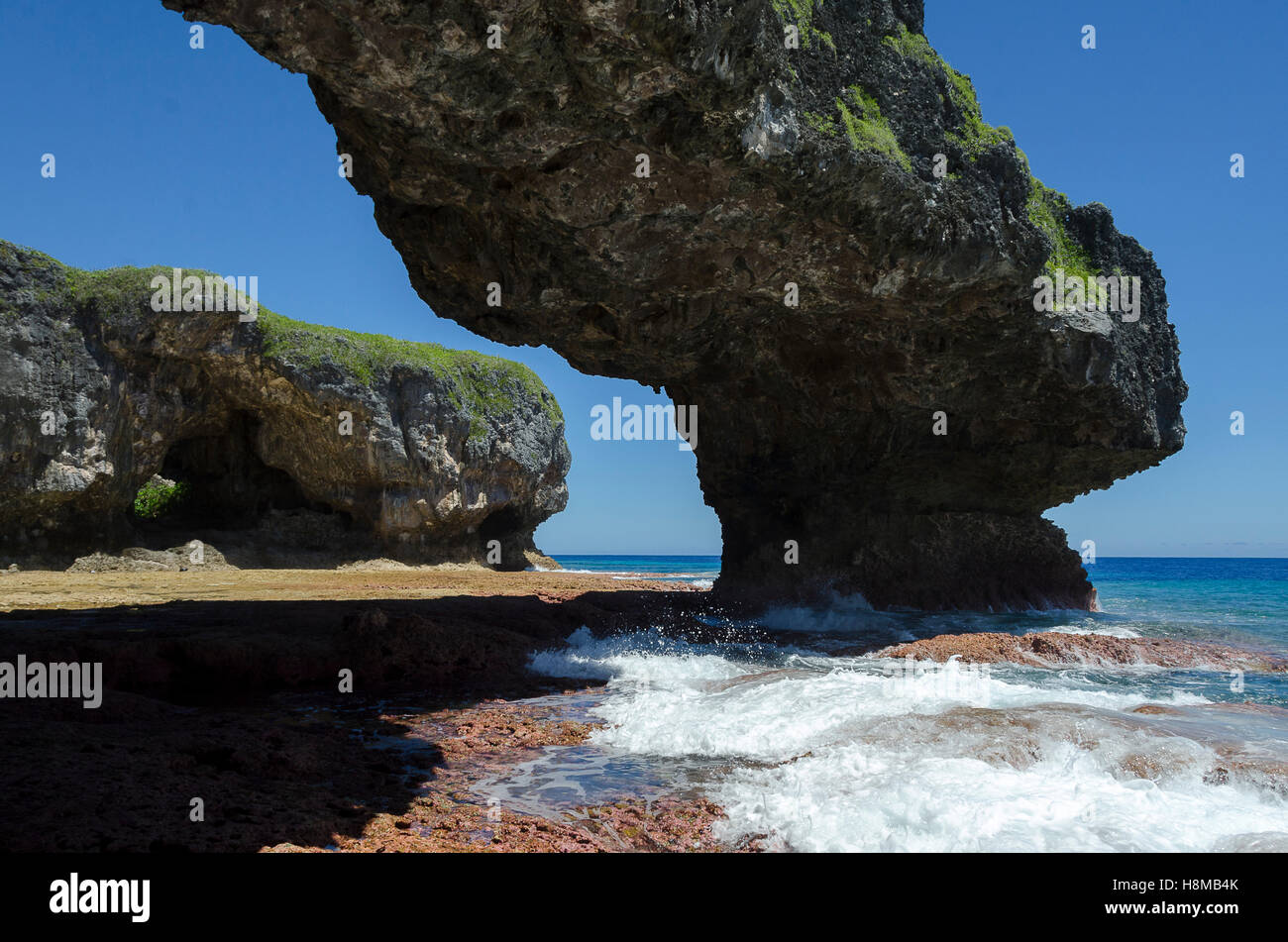 Cave and natural arch, Talava, Niue, South Pacific, Oceania Stock Photo ...