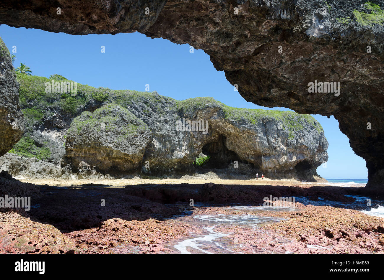 Cave and natural arch, Talava, Niue, South Pacific, Oceania Stock Photo ...
