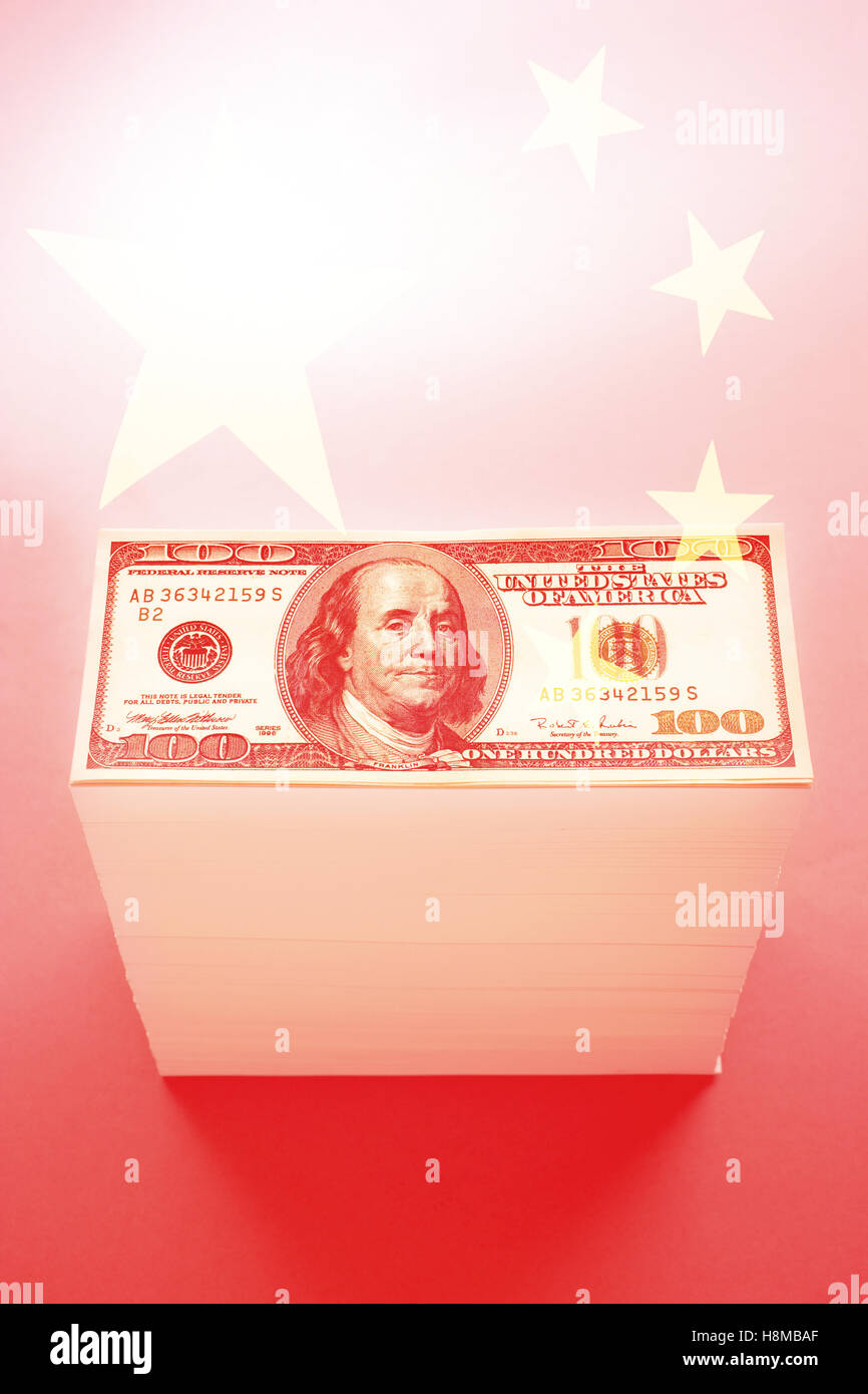 China and $100 dollar bills Stock Photo - Alamy