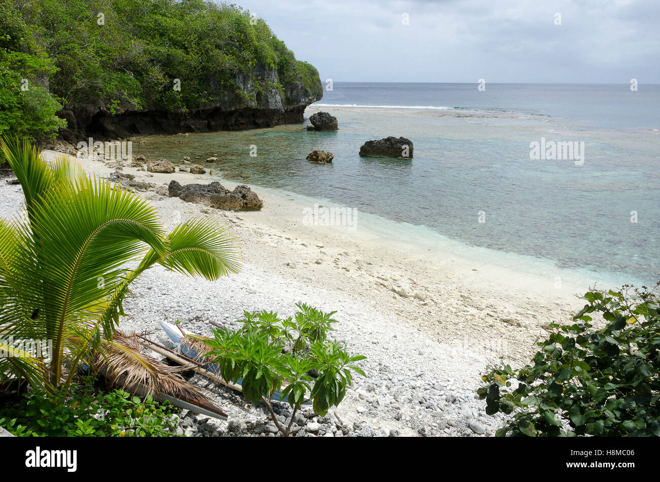 White coral beach, Avatele, Niue, South Pacific, Oceania Stock Photo ...