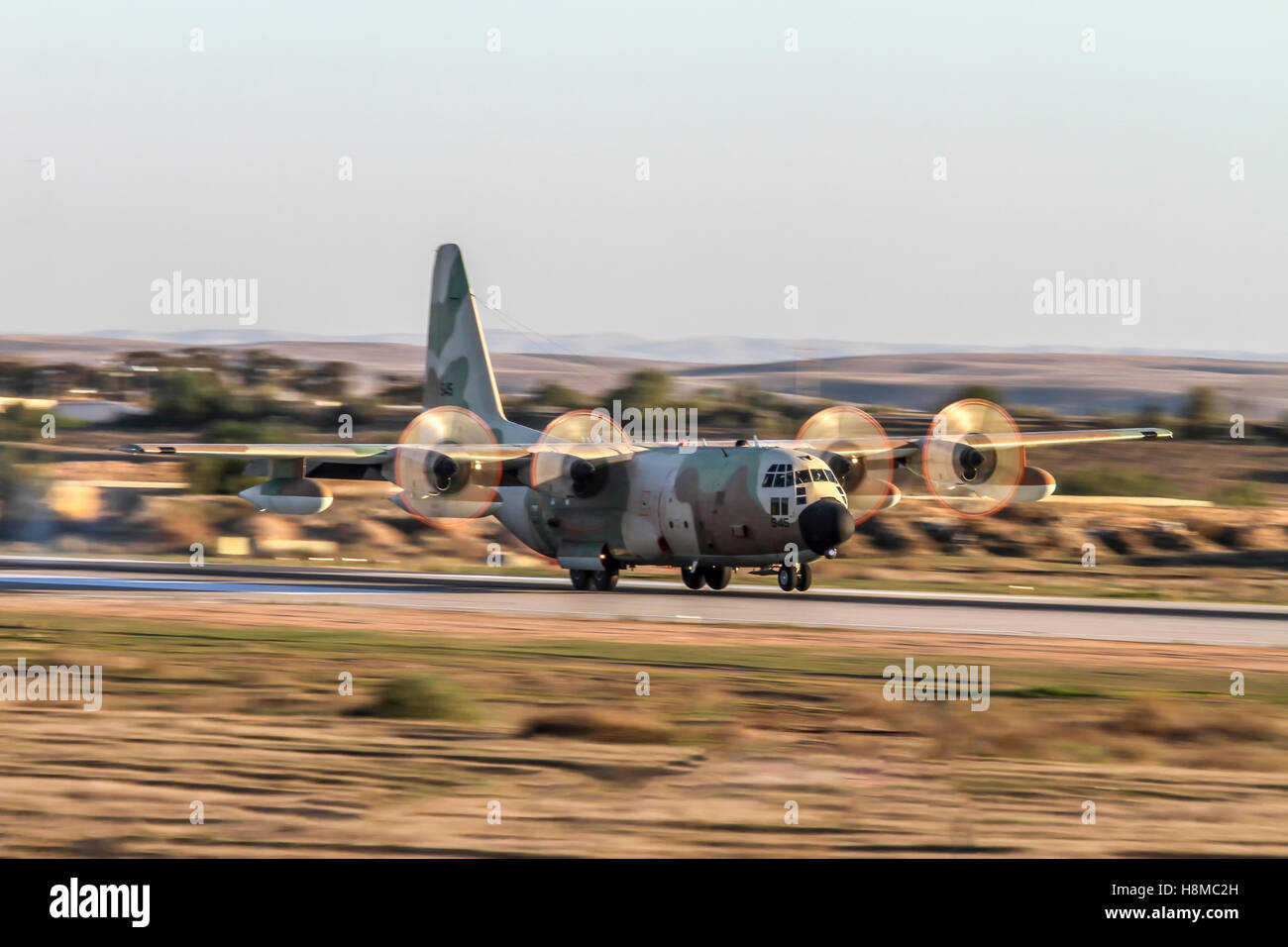 Israeli Air force C-130 Hercules 100 transport plane on the ground ...
