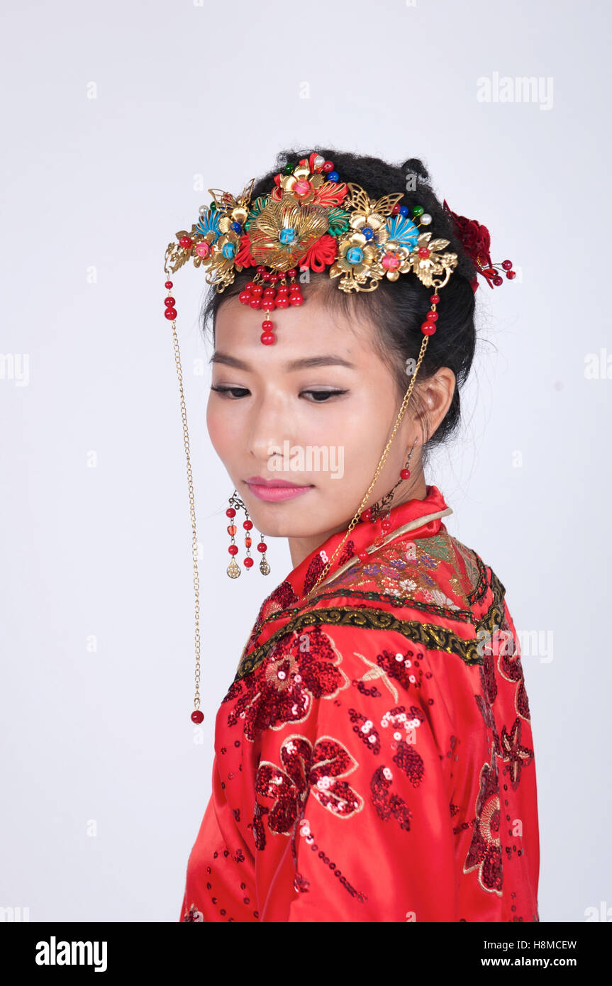 Sad Chinese Bride Stock Photo - Alamy