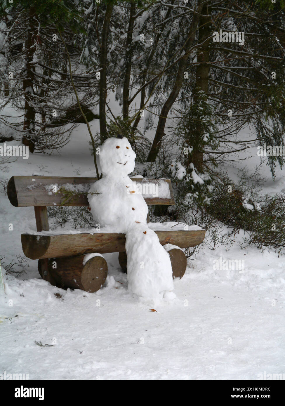 Snowman sitting on bench hi-res stock photography and images - Alamy