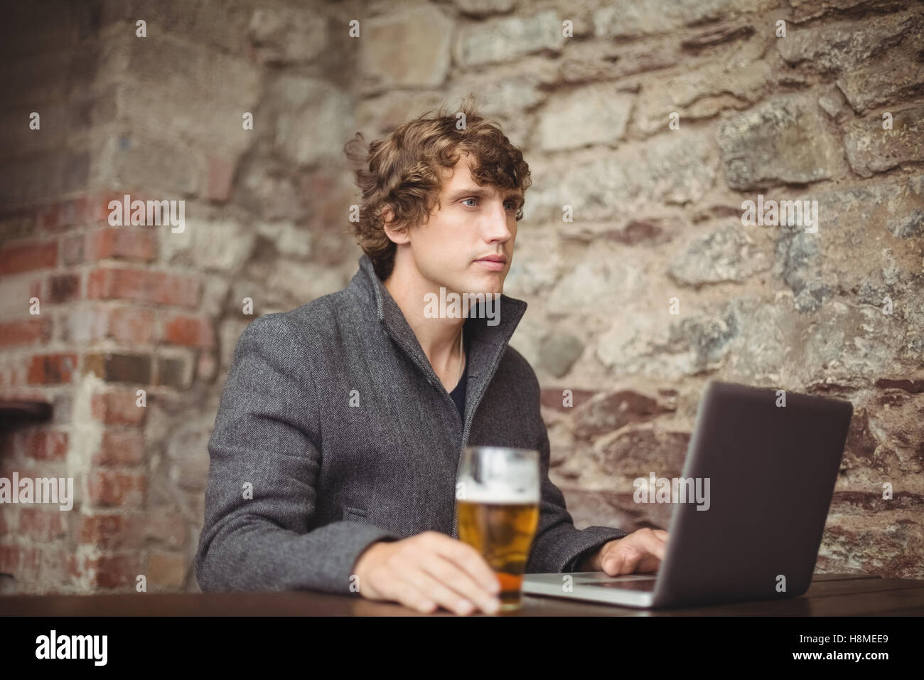 Man with beer froth hi-res stock photography and images - Alamy