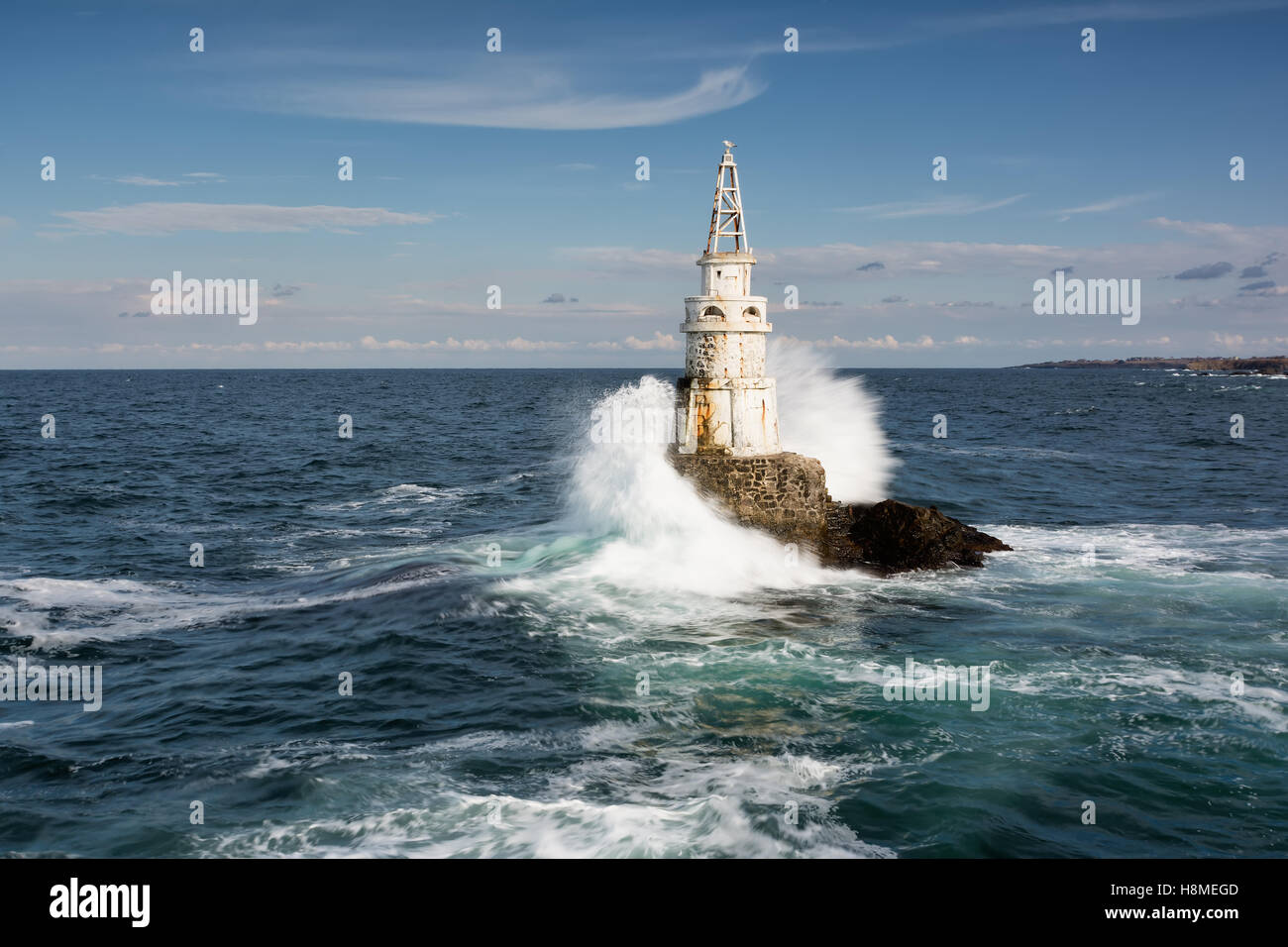 Lighthouse in the port of Ahtopol, Black Sea, Bulgaria Stock Photo - Alamy