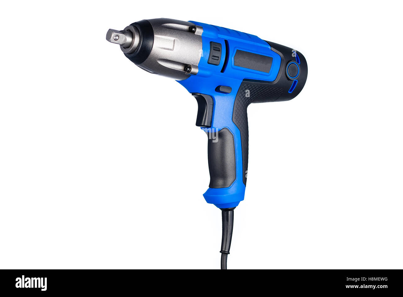 Blue impact gun isolated on white background Stock Photo - Alamy