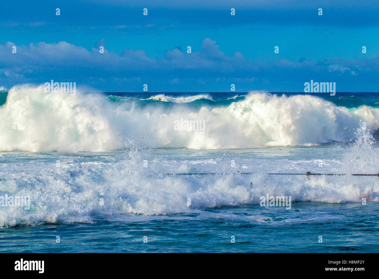 sea tempest in Bajamar municipality (Tenerife island) Spain Stock Photo ...