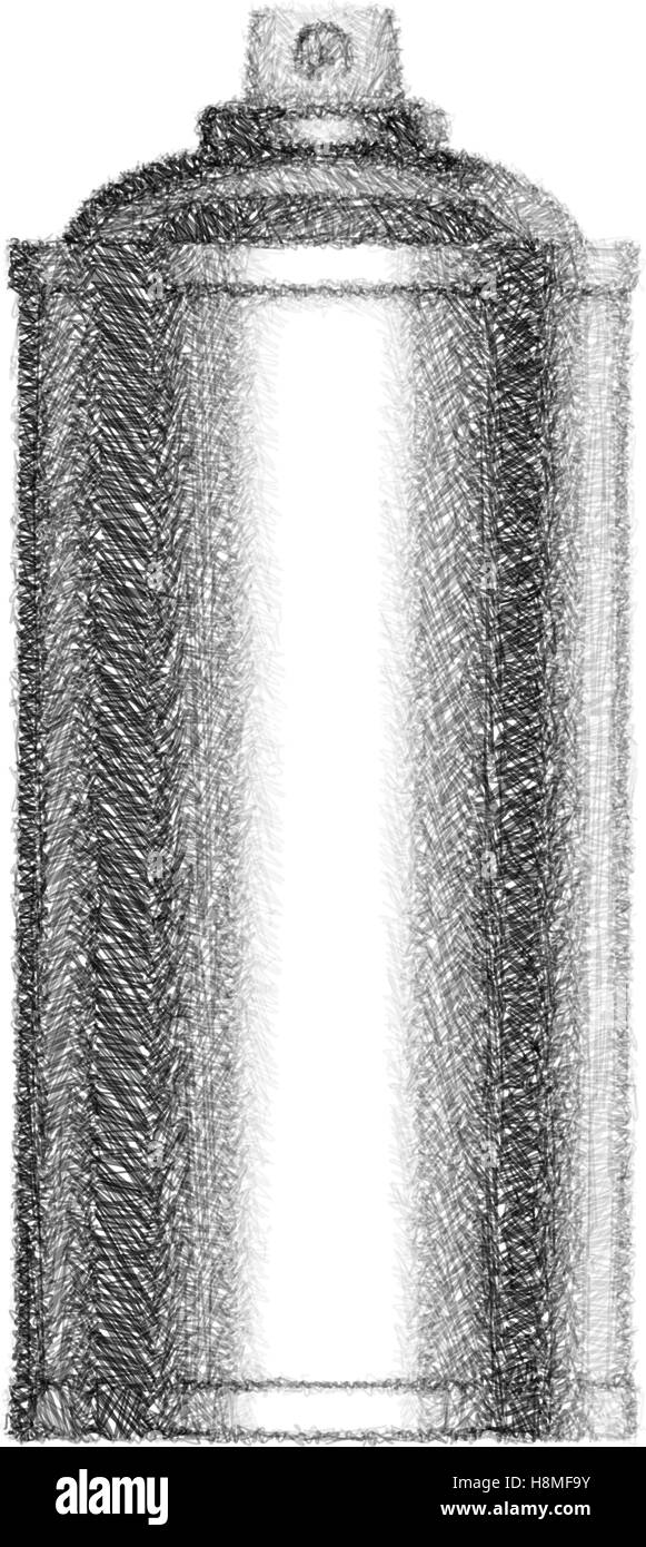 graffiti spraycan pencil hatch sketch in black and white Stock Vector ...