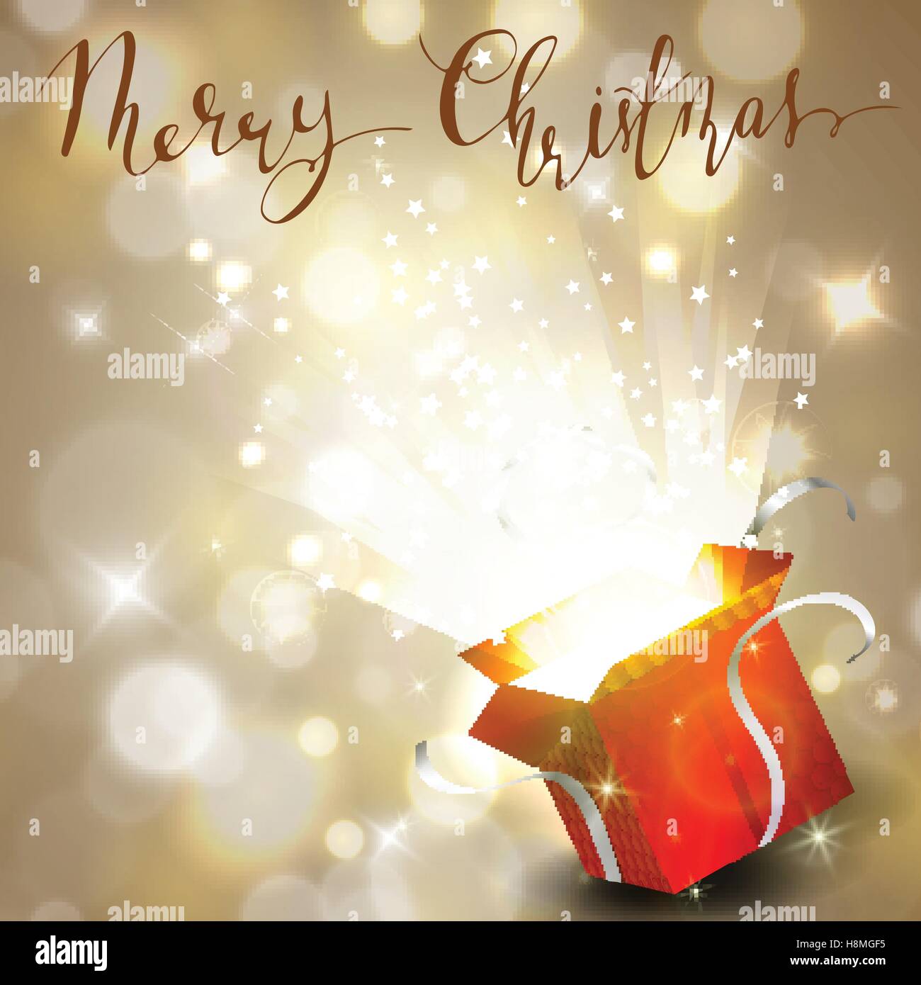 Christmas background with open red box Stock Vector Image & Art - Alamy